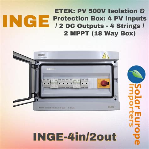INGE PV 500V Isolation Protection Box 4PV Input 2DC Output 4 Strings 2MPPT INGE 4in 2out