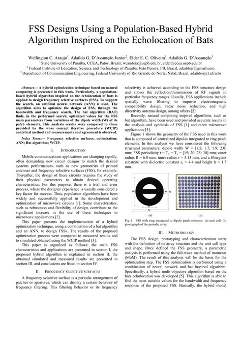 Pdf Fss Designs Using A Population Based Hybrid Algorithm Inspired On