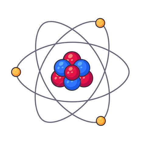 Ilustração Da Estrutura Atômica Composta Por Prótons Nêutrons E