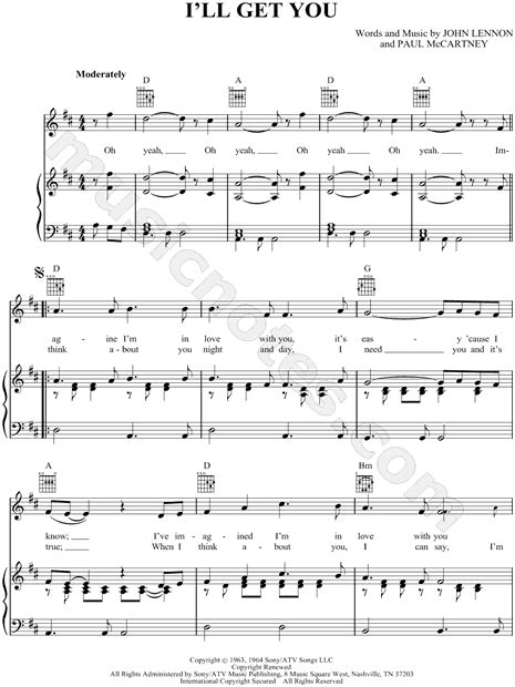 The Beatles Ill Get You Sheet Music In D Major Transposable