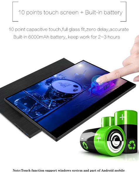 Buy NewDream8 15 6 Inch Portable Monitor Touch Screen Built In Battery 3840x2160p 4K UHD IPS HDR