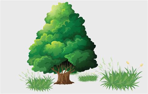 Tree And Grass Design Eps Vector Vector Art At Vecteezy