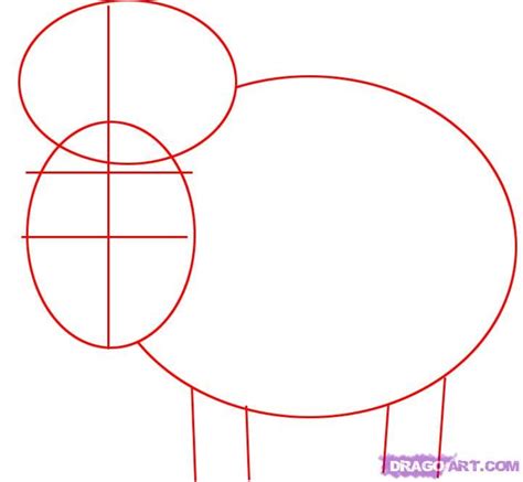 How To Draw A Cartoon Sheep Step Happy Drawing Tree Mural A Cartoon