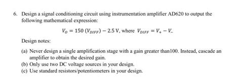 Solved Design A Signal Conditioning Circuit Using