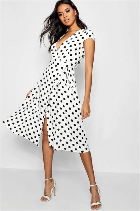 Boutique Polka Dot Wrap Dress Wrap Dress Bodycon Fashion Fashion