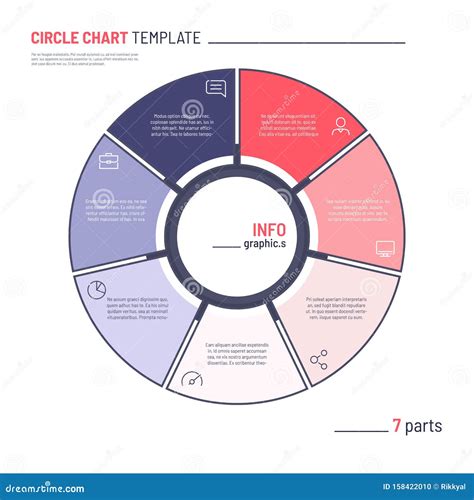 Vector Infographic Circle Chart Template Seven Parts Stock Vector Illustration Of Management