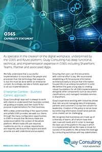 Capability Statements Project Management Consultants Quay Consulting Project Management