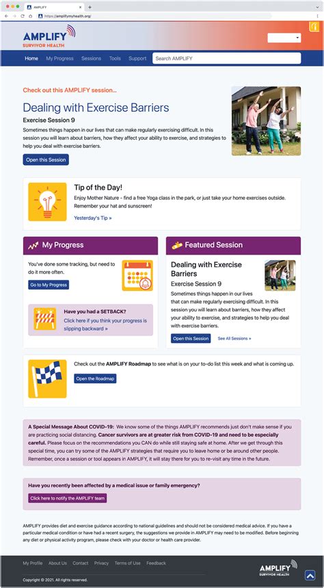 Home Page For The Amplify Exercise Module Download Scientific Diagram