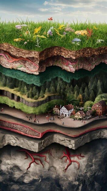 Cross Section Of Ground Premium Ai Generated Image