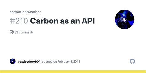 Carbon As An Api · Issue 210 · Carbon Appcarbon · Github