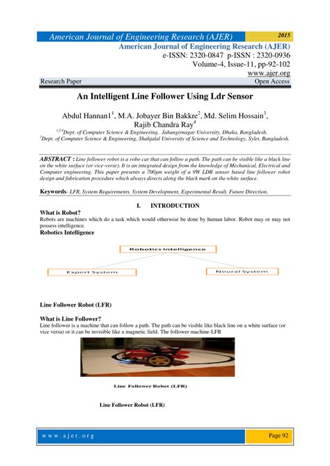 Pdf An Intelligent Line Follower Using Ldr Sensor
