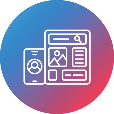 Website Ux Line Gradient Circle Background Icon 16864569 Vector Art At Vecteezy