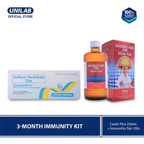 3 Month Immunity Kit Ceelin Plus Syrup 250ml Immunpro Tab 100s