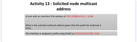 Solved Activity Solicited Node Multicast Address A Host Chegg