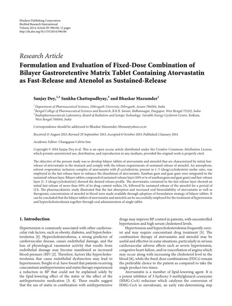 Pdf Formulation And Evaluation Of Fixed Dose Combination Of Bilayer Gastroretentive Matrix