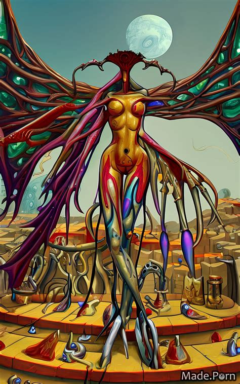 Porn Image Of Woman Catacombs Fully Clothed Multicolored Hair Surrealism Bodysuit Alien Planet