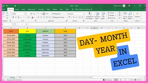 microsoft excel tips day month year in excel interview question for excel date day month
