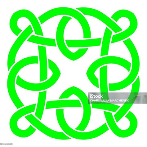 아일랜드 셀틱 토끼풀 매듭 아일랜드의 상징 전통적인 중세 프레임 패턴 일러스트 스칸디나비아 또는 셀틱 장식 격리 벡터 픽토그램 간단한 벡터 그림입니다 켈틱 매듭에 대한 스톡