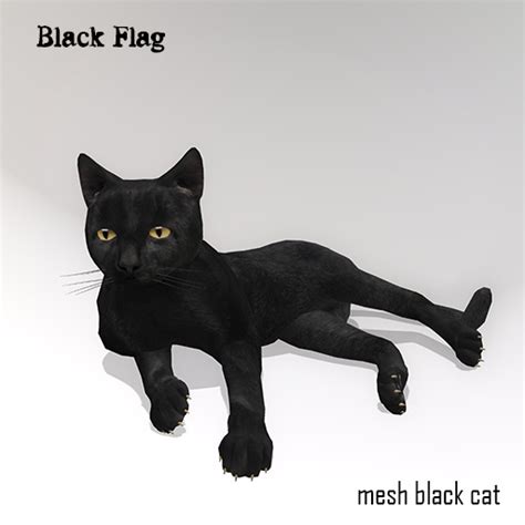 Second Life Marketplace Black Cat Prop Black Flag 2022 Add To Unpack
