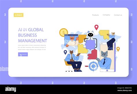 Ai In Global Business Management Illustrates The Integration Of Artificial Intelligence In