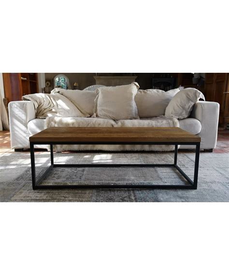 Table Basse Rectangle Métal Et Chêne