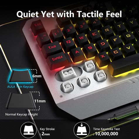 Aula T102 Wired Keyboard And Mouse Combo Silver Vibe Gaming