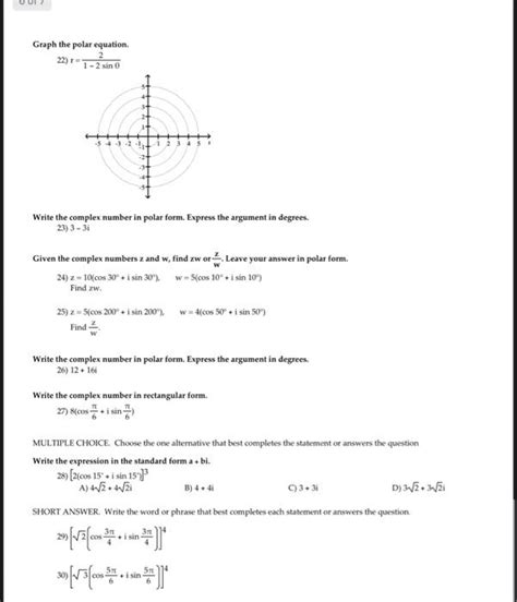 Solved Write The Complex Number In Polar Form Express The