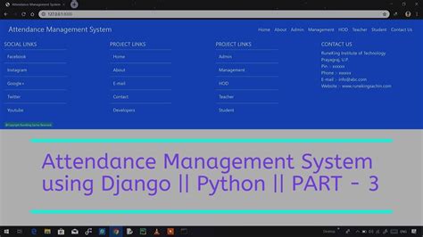 Attendance Management System Django With Source Code