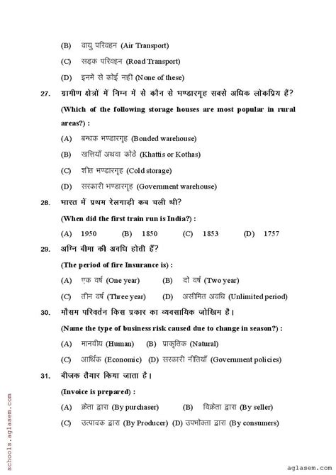 JAC 9th Elements Of Business Model Question Paper 2024 PDF