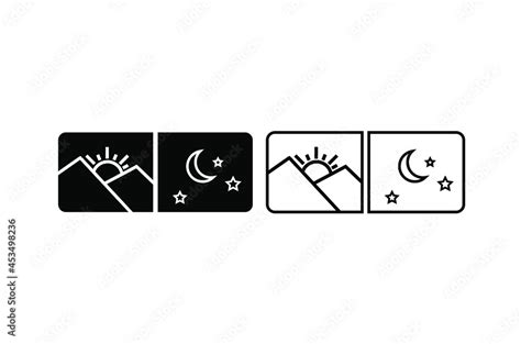 Day Night Mode Button With Nature Vector Mobile App Interface Design Concept Dark Mode Switch