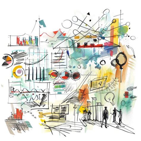 Sketches And Draft Of A Big Creative Project Generative Ai Stock Image