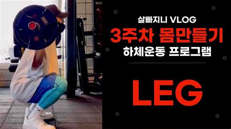 살빠지니 3주차 하체운동 트레이너 운동 브이로그 Youtube