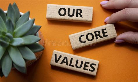 Our Core Values Symbol Concept Words Our Core Values On Wooden Blocks
