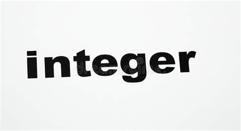 The Word Integer Is Depicted In Bold Black Letters On A White Background The Stock