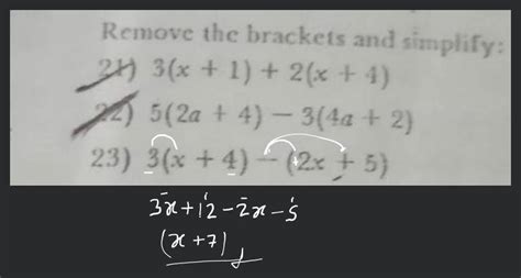 Remove The Brackets And Simplify X X A A