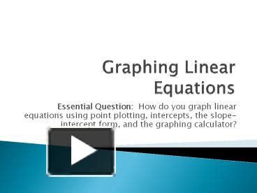PPT Graphing Linear Equations PowerPoint Presentation Free To Download Id B YmQwM