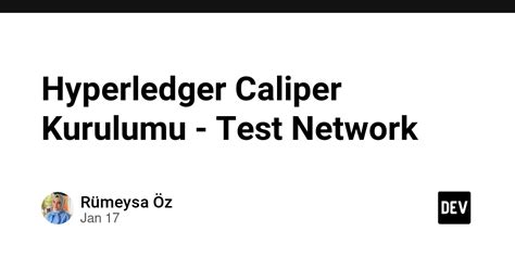 hyperledger caliper kurulumu test network dev community