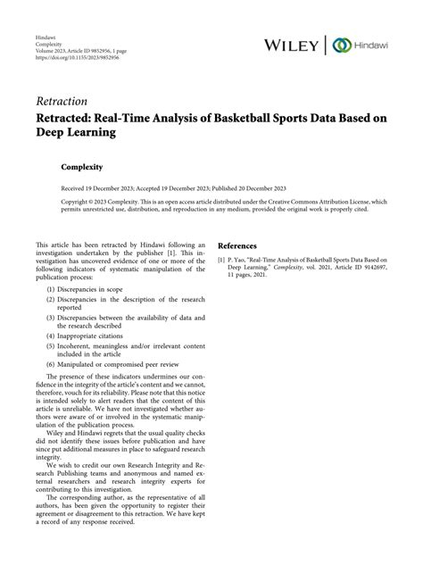 pdf retracted real time analysis of basketball sports data based on deep learning