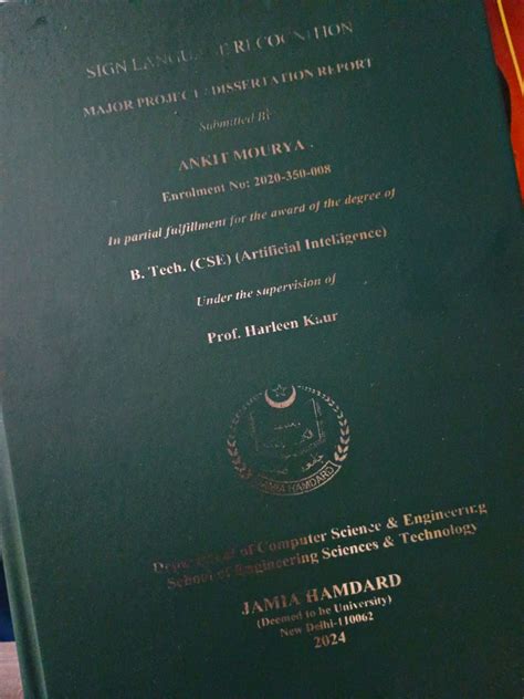 Ankit Mourya On Linkedin Signlanguagerecognition Artificialintelligence Dissertation Btech