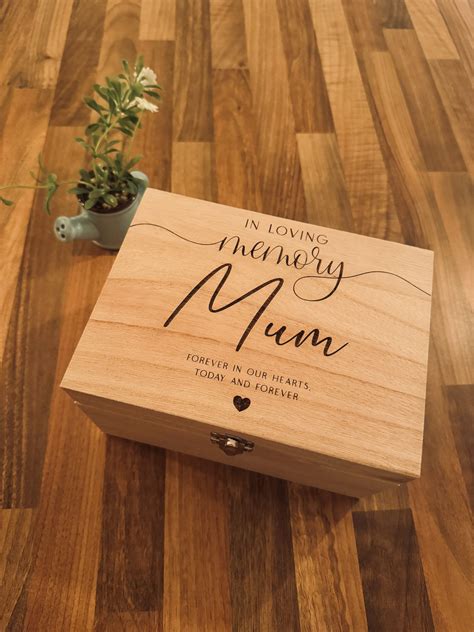 Personalised Memorial Wooden Memory Box Memorial Keepsake Box Personalised Gift Box