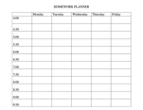 Homework Planner Template Best Of 16 Homework Templates Excel Pdf Formats Homework Planner