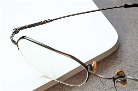 Gunmetal Titanium Geometric Semi Rimless Eyeglasses 90011