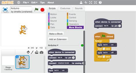 Scratch Extension For Arduino Experimental Release Arduino Blog