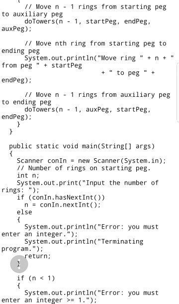 Solved Change The Towers Of Hanoi Program So That It Does Chegg