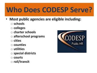 CODESP Products And Services PPT