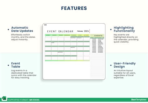 Event Calendar Excel Template Best Templates