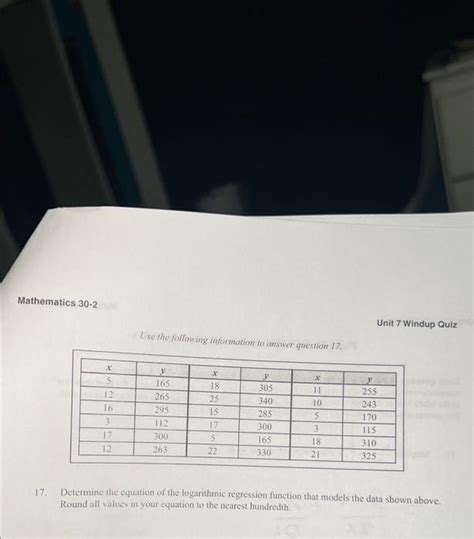 Use The Following Information To Answer Question 17