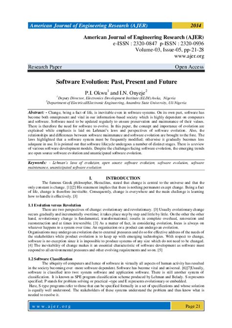 Pdf Software Evolution Past Present And Future