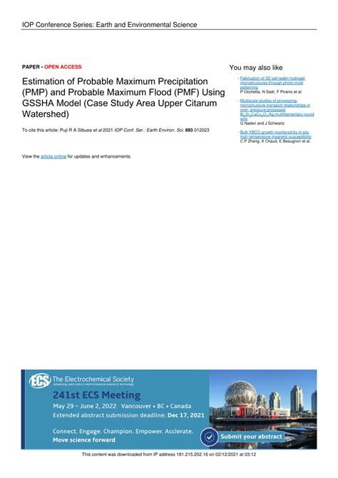 Pdf Estimation Of Probable Maximum Precipitation Pmp And Probable Maximum Flood Pmf Using