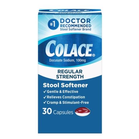 Colace Docusate Sodium Stool Softener 100 Mg Capsules 30 Count Pack Of